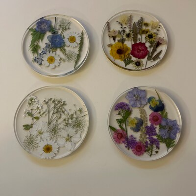 Natural Flowers Coasters,colorful Pressed Real Flowers Outdoor Coasters ...