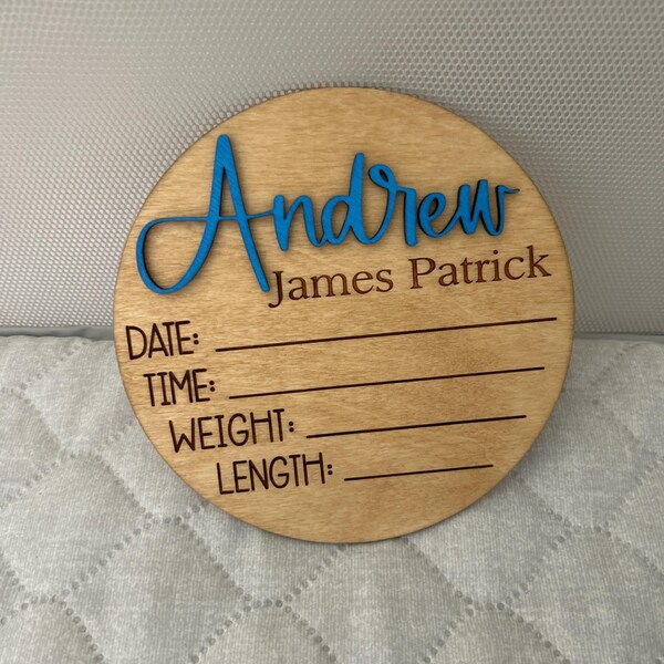 Hello Stat Disc birth Announcement Disc Baby Announcement New Baby Sign ...