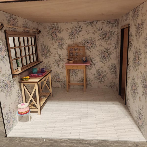 1:6 Miniature Dollhouse DIY KIT Kitchen Island Table; 1/6 Scale ...