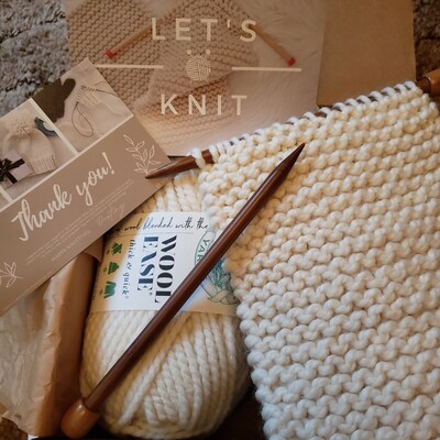Beginner Knitting Kit // Knitting Kit // Scarf Knitting Kit // DIY ...