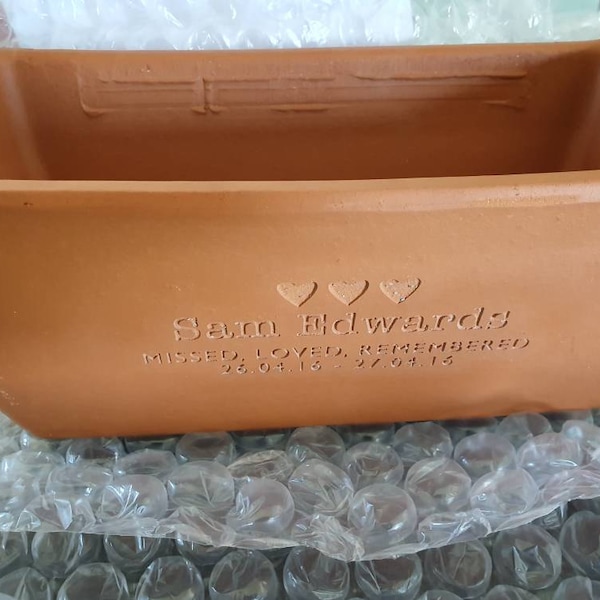 Custom Engraved Message Terracotta Window Pot, Personalised Gift ...