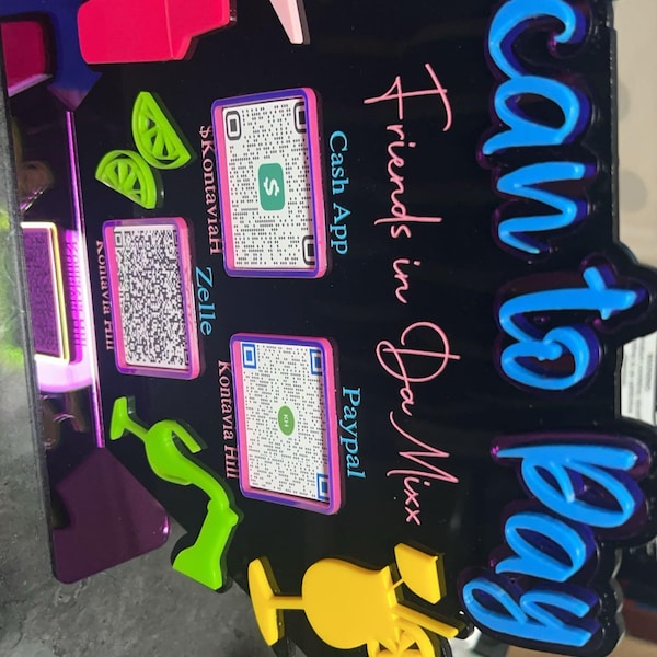 Bartender Sign | Mobile Bartender Sign | Bartender Scan to Pay Acrylic ...
