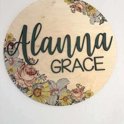Daisy Name Sign Nursery Name Sign Daisy Nursery Decor Name - Etsy