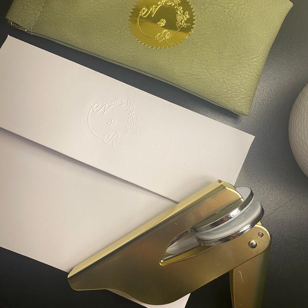 Personalized Wedding Embosser Stamp, Custom Monogram Embosser, Custom ...