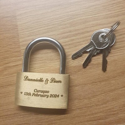 Personalised Padlock Wedding Annivesary Gift Present Love Lock ...