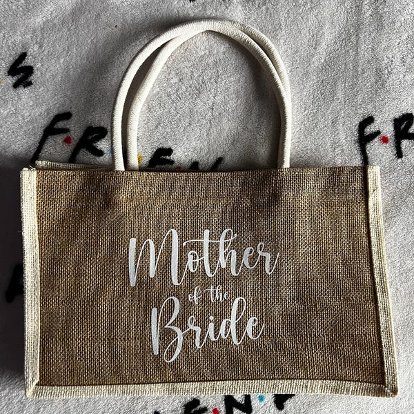 Mother of the Bride Tote Bag, Mother of the Groom Burlap Bag, Mother of ...