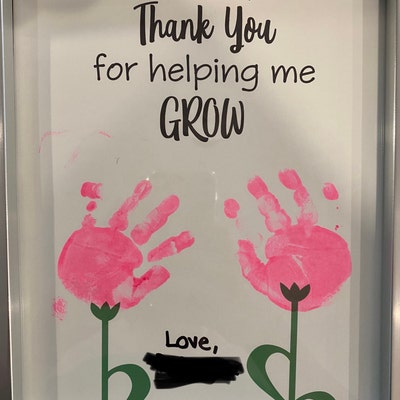 Thank You Gift Teacher, Printable Handprint Art, Thank You for Helping ...