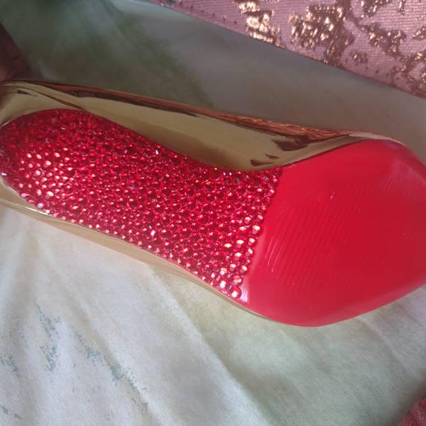 Spider Web Goth Personalized Crystal Red Bottom Heels, Pumps ...