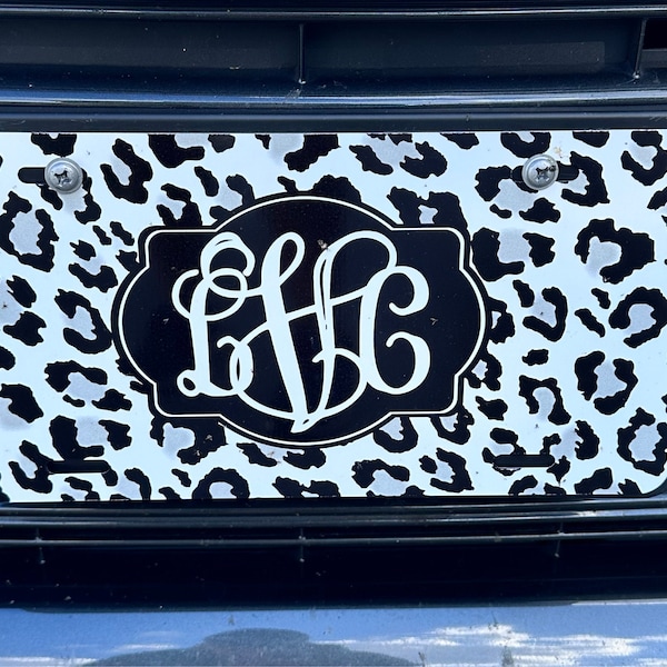 Leopard Personalized License Plate, Custom Car Tag for Women, Name Car ...
