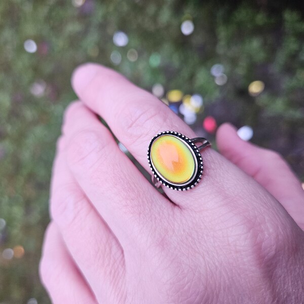 Princess of the Ocean Mood Ring Adjustable 5 Mm Sterling Silver 925 - Etsy