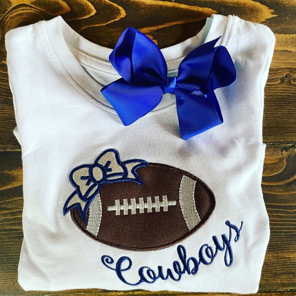 Bow Football Applique Embroidery Design - Instant Download - Etsy