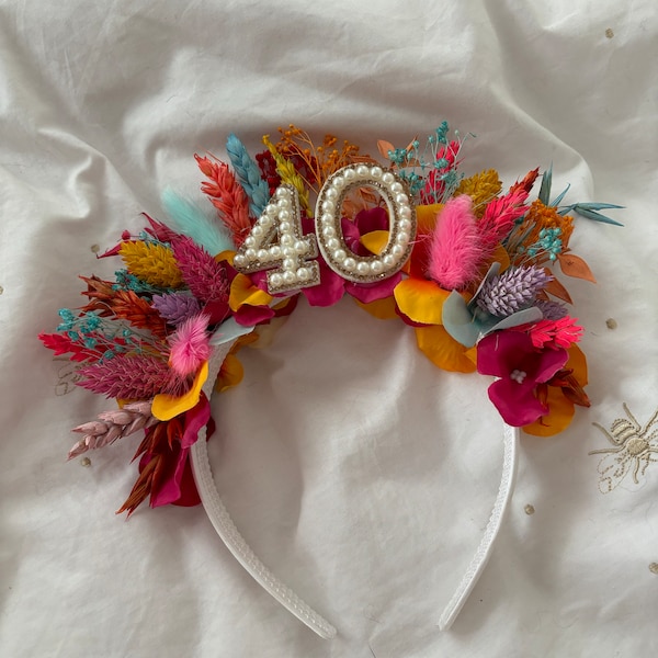 ANY AGE, Birthday Hair Crown, Birthday Crown, 18th,21st,30th,40th,50th ...