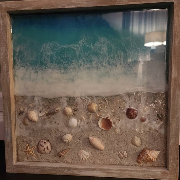 Small Beach Shadow Box Sand and Shells From Maryland, Delaware, OBX ...
