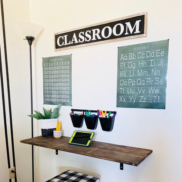 Printable Vintage Alphabet and Numbers Manuscript Print Classroom ...