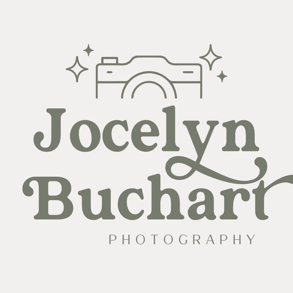 Editable Logo Design, DIY Canva Modern Boho Logo, Elegant Logo, Camera ...