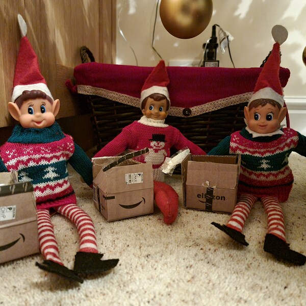 Christmas Elf Sized Elfazon Boxes amazon Elf Prop Idea Digital Download ...
