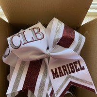 Maroon Burgundy Cheer Bow Custom Team Cheer Bow. Great Sideline Cheer ...