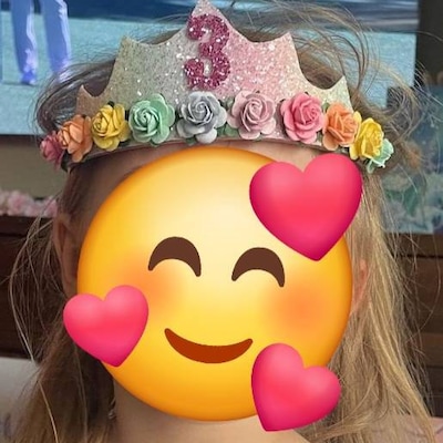 Birthday Tiara and Badge, Purple Princess Tiara, Purple Birthday Badge ...