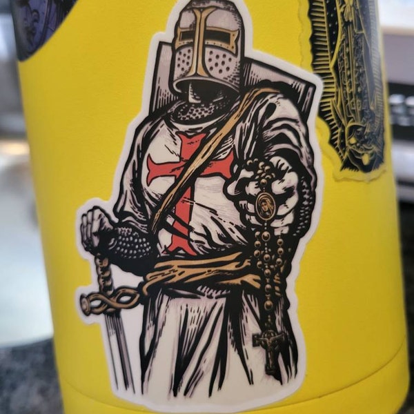 4" Rosary Crusader Vinyl Sticker - Etsy
