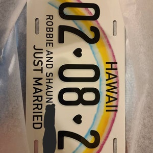 Wedding License Car License Plate Wedding Car Just - Etsy