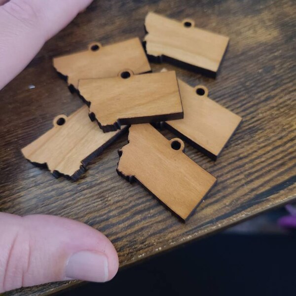 Montana MT Mini Wood Charms - State Cutout Jewelry and Craft Accessory ...