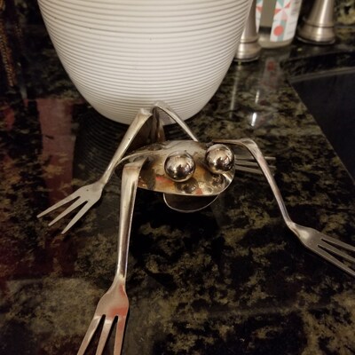 Frog Recycled Garden Art Upcycle Kitchen Utensils - Etsy