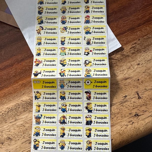 Minion Waterproof Sticker Name Label - Etsy