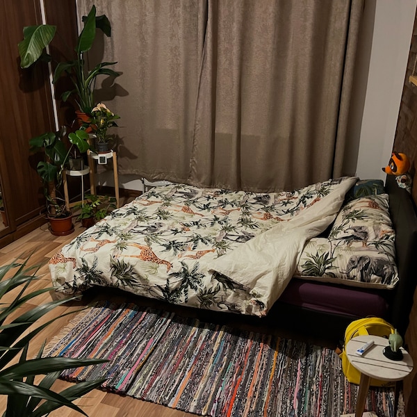 Green Rag Rug- Recycled Cotton Rags- 70x105cm - Etsy UK