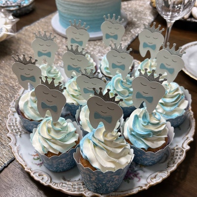 Tooth Cupcake Toppers, First Tooth Cupcake Toppers,dental Cupcake ...