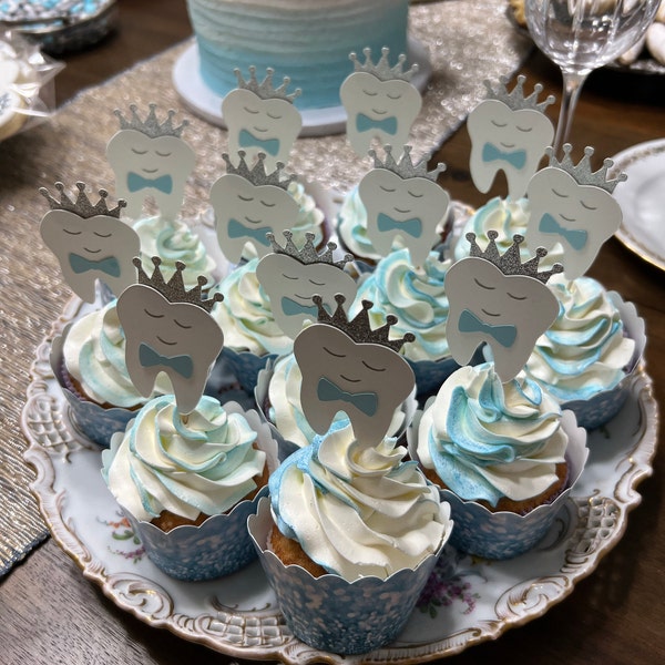 Tooth Cupcake Toppers, First Tooth Cupcake Toppers,dental Cupcake ...