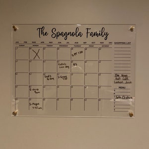 Large Acrylic Calendar Monthly & Weekly Planner for Wall - Etsy Australia