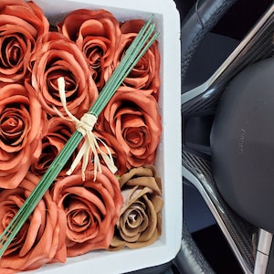 10-100pcs Rust Orange Roses Model B Burnt Orange Rose Head for DIY ...