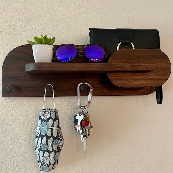 Entryway Organization, Key Holder, Wall Mount Coat Rack With Shelf ...