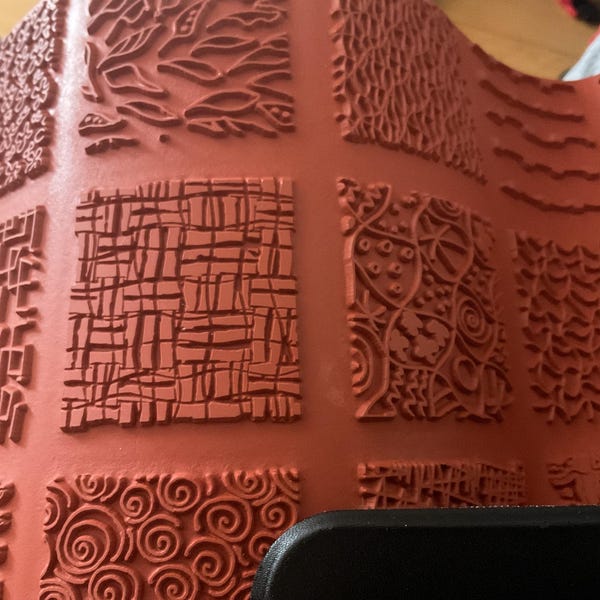 VULCANIZED RED RUBBER 9 Collage Designs, Deep Etched, Journals, Clay ...