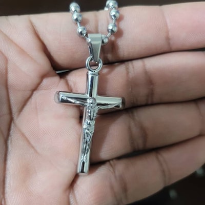 Crucifix Pendant With Chain Necklace Stainless Steel - Etsy