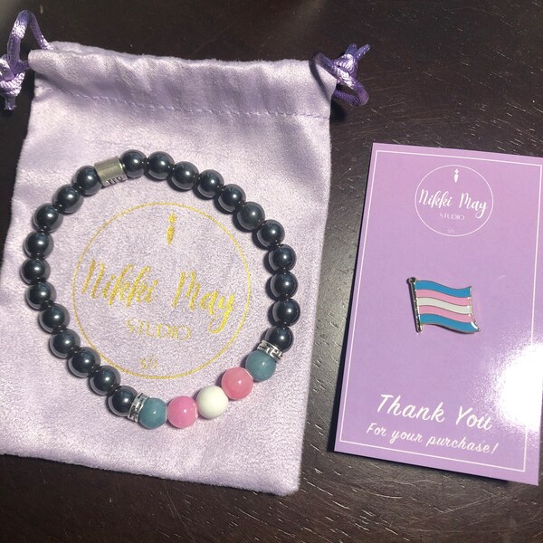 Trans Bracelet Black Hematite Zodiac Sign Gemstone Bracelet Cute Trans ...