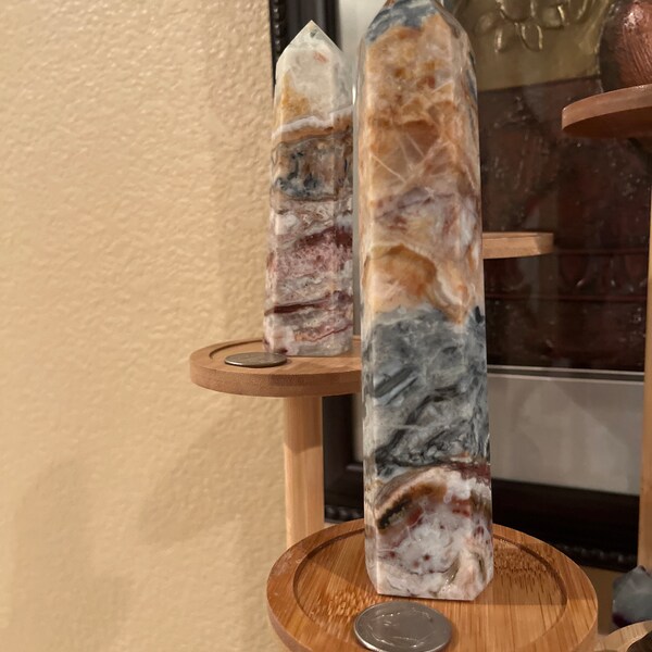 Large Stylish Yooperlite Crystal Moon Carving on Custom Stand 756g Uv ...