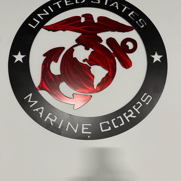 Metal USMC Marines Crest TWO COLOR Plasma Cut Sign Art - Etsy