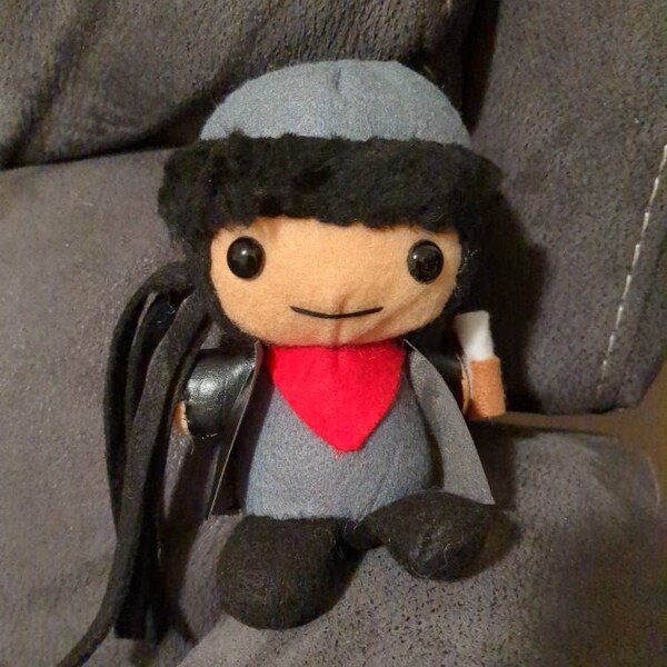 One Little Plush Felt Red Dwarf Figure - Approx 5" High (seated ...