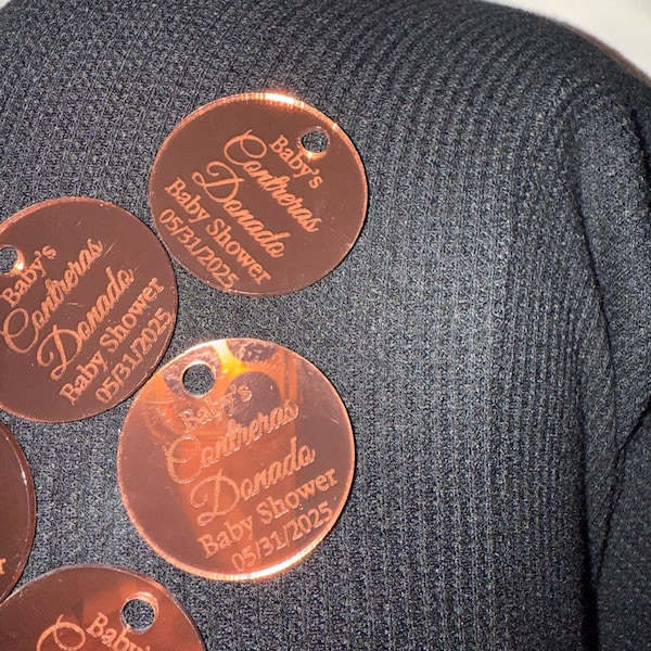 Personalized Rose Gold Tag, Custom Baptism Day Tag, Custom Name Tag ...