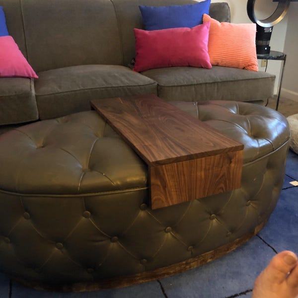 Walnut Over Ottoman Table Top Tray Coffee Table Ottoman Overlay Sofa ...
