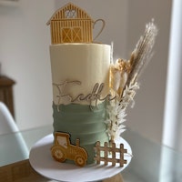 Farm Cake Topper Set Farm Yard Farm Party Birthday Wooden Cake Topper ...