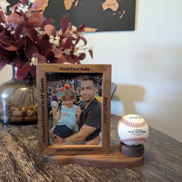 Softball and Baseball First Homerun Frame and Ball Holder. Unique Way ...