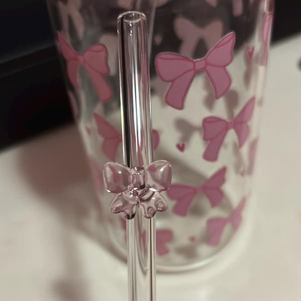 Bow Glass Straw| Cute Glass Straws| Glass Straw |gift for Her| Cup ...