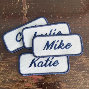 Embroidered Custom Iron-on Rectangle Name Patch - Etsy