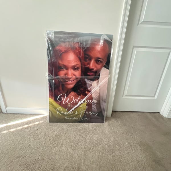 Custom Photo Wedding Welcome Sign: Acrylic, PVC, or Paper - Etsy