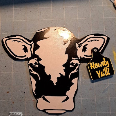 Cow Head and Tag Unfinished Wood Cutout Shape Laser Cut DIY Craft Bulk ...