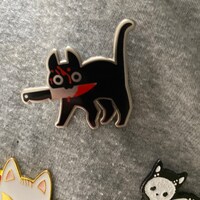 Bloody Black Knifecat Enamel Pin - Etsy Canada