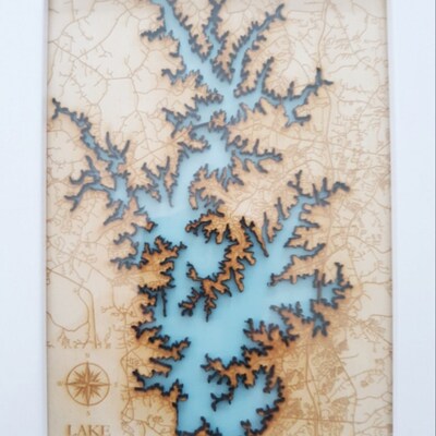 Custom Wood Engraved Lake Map - Etsy