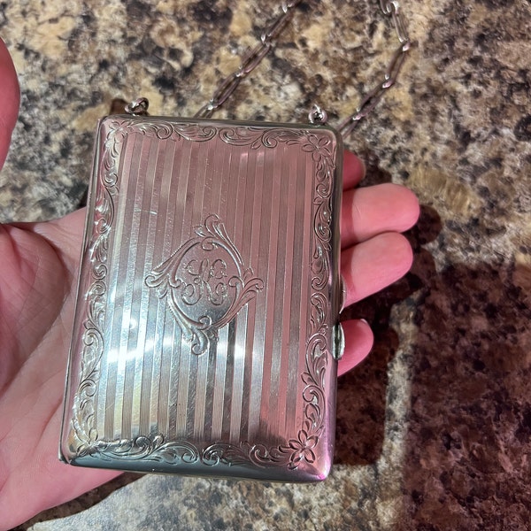 1800s 1900s Victorian Floral Wallet / Real Leather Embroidered ...